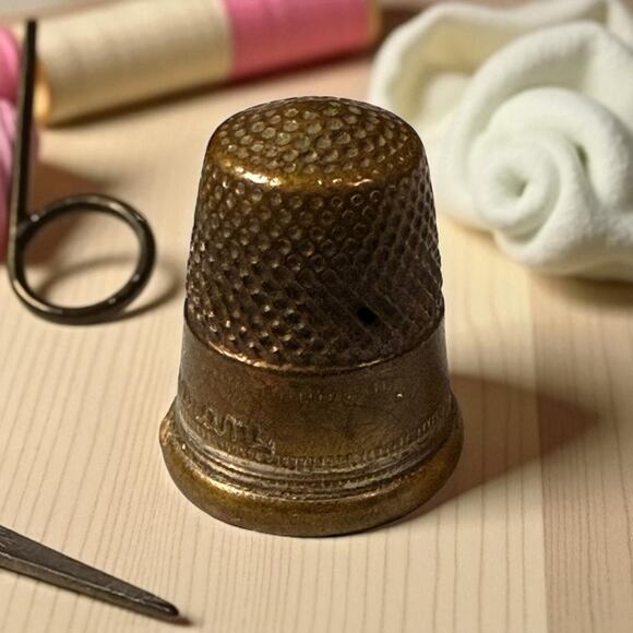 Vintage | Other | Vintage Brass Thimble Dimpled Size 8 Made In Germany ...